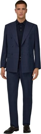 Boggi Milano Homme, Costumes, Bleu, Taille: 3XL Costume crois&eacute; &agrave; carreaux Prince de Galles