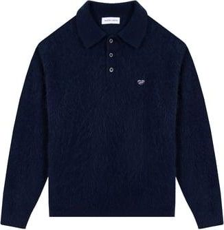 Maison Labiche Polo droit en laine et cachemire m&eacute;lang&eacute;