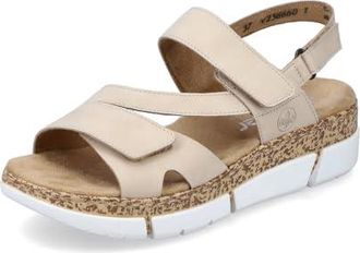 Rieker V2366 Sandales à plateforme pour femme, Beige 60., 36 EU Étroit