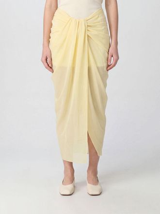 Jacquemus Jupe crayon midi en jersey drap&eacute; avec ourlet asym&eacute;trique