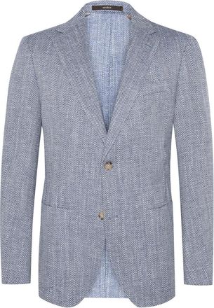 Windsor Strukturiertes Einreiher-Sakko mit Leinenanteil und Fischgr&auml;tmuster in