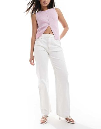 Calvin Klein Jeans Signature - Jean droit style années 90 - Blanc délavé