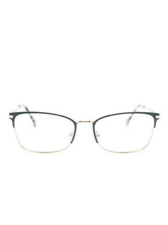 Carolina Herrera lunettes de vue carr&eacute;es &agrave; plaque logo - Or