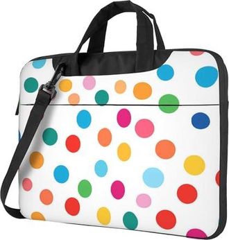 Generic Housse de protection antichoc pour ordinateur portable de 15,6 avec bandouli&egrave;re - Motif &agrave; pois color&eacute;s - Pour homme et femme, multicolore, 13 inch