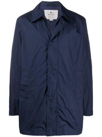 Woolrich manteau &agrave; fermeture zipp&eacute;e dissimul&eacute;e - Bleu
