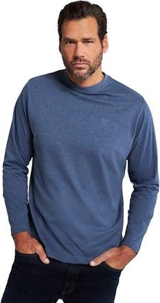 JP1880 T-Shirt Basique à Manches Longues pour Homme, Grandes Tailles, Tailles L-8XL, jusquà 8XL 702559, Bleu Denim, XXXXXXXXL