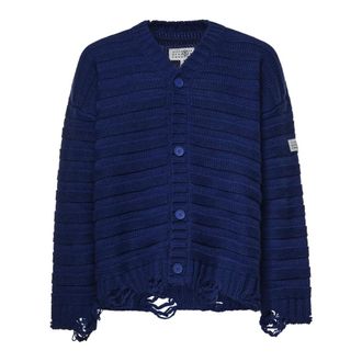 Maison Margiela Homme, Pulls, Bleu, Taille: XL Cardigans