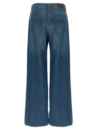 Brunello Cucinelli Light Stonewash Wide-Leg Jeans - Blue