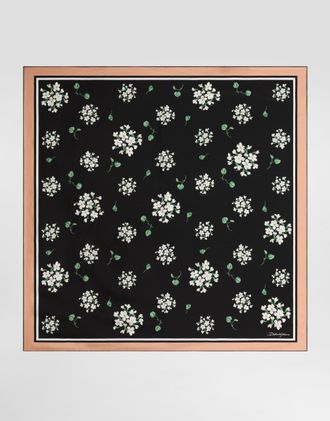 Dolce & Gabbana 90x90 Geranium-print Silk Twill Scarf - Frau Schals Und T&uuml;cher Mehrfarbig Onesize