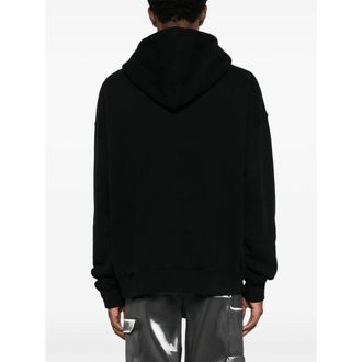 Off-white Logo-Print Organic Cotton Hoodie - Black