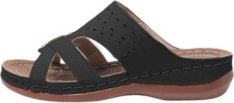 Generic Chaussures ouvertes pour femme - Plateforme en cuir - Sandales dété ouvertes - Sandales dété - Sandales de plage - Légères et confortables - Antidérap