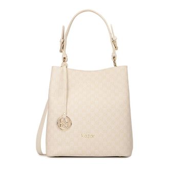 Kazar Beige Print Lederhandtasche - - Bags - Damen - Wei&szlig; - ONE SIZE