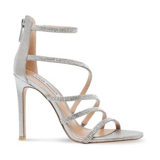 Steve Madden Silberne Str High Heel Sandalen - - Shoes - Damen - Grau - 38 1/2 EU