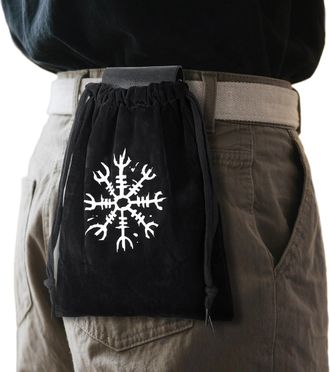 Generico H&uuml;fttasche f&uuml;r Renaissance | G&uuml;rteltasche im Vintage-Stil | Bauchtasche f&uuml;r Wandern, Camping, Festival, Konzert und Reisen im Freien, Schwarz, Siehe d