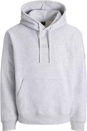 Jack & Jones Badge Hood BF Jcopoint Sweat &agrave; Capuche avec Logo, Blanc-Gris, XXL Homme