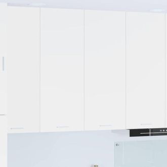 vidaXL Vidaxl - Armoire suspendue blanche 80 x 31 x 100 cm - Bois ding&eacute;nierie - 2 portes - 3 &eacute;tag&egrave;res - Rangement mural moderne pour cuisine