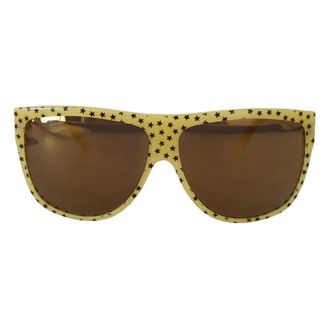 Dolce & Gabbana Femme, Accessoires, Jaune, Taille: ONE Size Lunettes de soleil jaunes chic avec motif &eacute;toil&eacute;