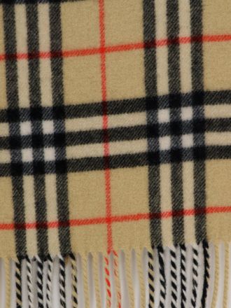 Burberry Unisex Scarf Lola Medium Check Beige Cashmere Scarfs
