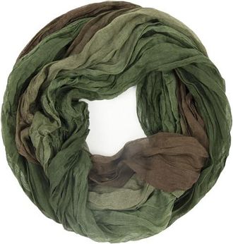 Glamexx24 Gloop loop Écharpe tube légère pour femme avec dégradé de couleurs Plusieurs couleurs, Écharpe à boucle vert foncé/marron, taille unique