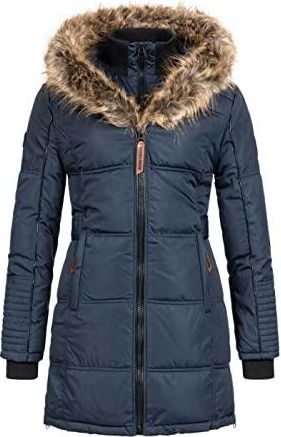 Geographical Norway Beautiful Parka Manteau Femme Capuche Fourrure (5, Navy),XX-Large
