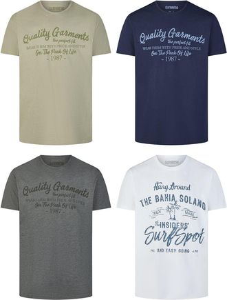 Riverso Tshirt Herren Baumwolle Regular Fit RIVLeon 4er Set Pack Rundhals Kurzarm Sommer Tee Shirt Print, Gr&ouml;&szlig;e:5XL, Farbe:Farbmix 18