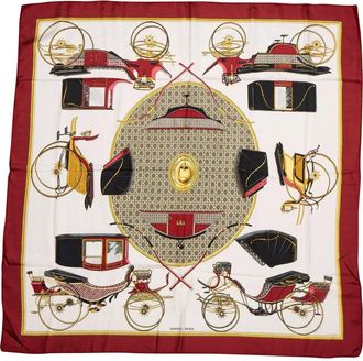 Herm&egrave;s T&uuml;cher & Schals - Hermes Classic LES VOITURES A TRANSOFRMATION Sil - Gr. unisize - in Rot - f&uuml;r Damen