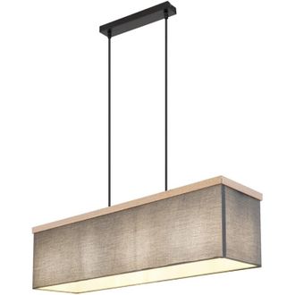 Globo Lighting Pendelleuchte ossi mit Stoff Lampenschirm und Holzoptik, Breite 80cm