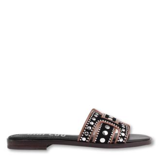 Bibi Lou Schwarzer Stud Slipper 100% Leder - - Shoes - Damen - Schwarzk - 36 EU