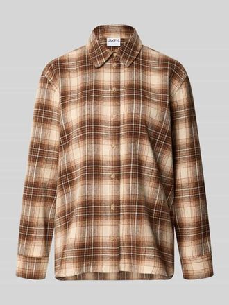 Jake*s Casual Regular Fit Langarmbluse aus reiner Baumwolle