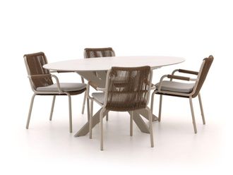 Bellagio la vita attrattiva Bellagio Caronia/Furato ellips 200 cm Gartenmöbel-Set 5-Teilig Stapelbar