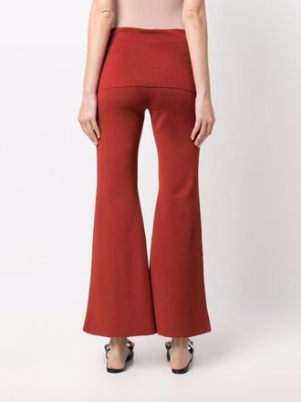 Stella McCartney pantalon &eacute;vas&eacute; en maille - Rouge