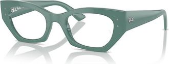 Ray-Ban Zena Optics Bio-based Algae Green Fassung Klar Glas Polarisiert 52-22