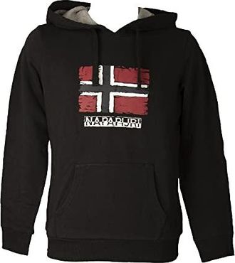 Napapijri Sweat Homme Chemise Manches Longues avec Capuche et Grande Poche Avant Article dété NP0A4GIC BELV H, 041 Black, XL