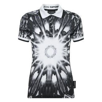 Plein Sport Femme, Tops, Noir, Taille: 36 FR Optical Flower Polo