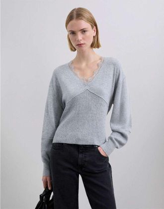 Scalpers Newlarav - Pull &agrave; col en V - Gris