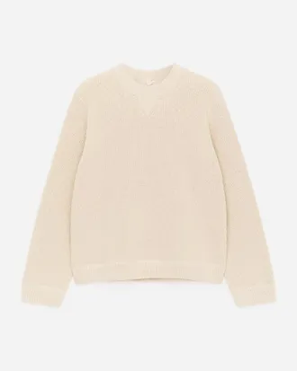 Arket Pullover Aus Baumwolle Und Leinen -Wei&szlig;