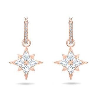 Swarovski Pendants doreilles Swarovski Symbolic, Étoile, Blanches, Placage de ton or rosé