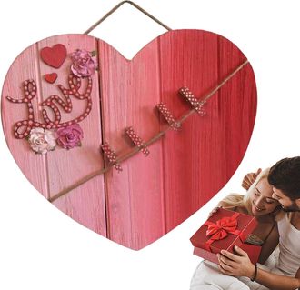 Generico T&uuml;rschild zum Valentinstag, rustikale Dekoration aus Holz, Landhausstil, Holzschild f&uuml;r den Au&szlig;enbereich, Hochzeit, Hauseinweihung, Innenwand