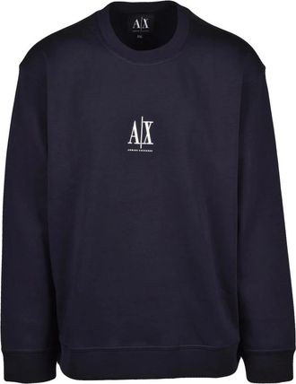 A|X Armani Exchange Homme, Sweatshirts et sweats &agrave; capuche, Bleu, Taille: 2XL Felpa Girocollo