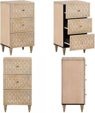 vidaXL Beistellschrank 40x33x75 cm Massivholz Mango - Sideboard - Wohnzimmerm&ouml;bel - Holzm&ouml;bel - Mangoholz - Handwerkskunst - Home & Living