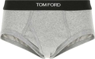 Tom Ford Homme, Sous-v&ecirc;tements, Gris, Taille: L Slip en Coton Extensible Gris Sous-v&ecirc;tements