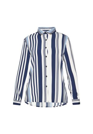 Felipa Bluse Frauen wei&szlig; marineblau