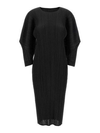 Pleats Please Issey Miyake Robe Au Genou - Noir