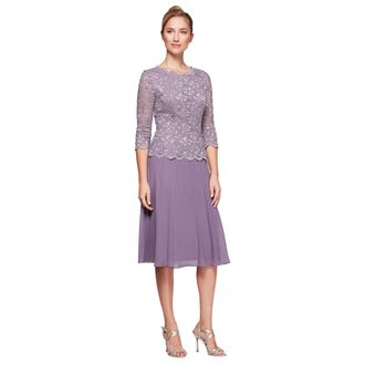 Alex Damen Tee-L&auml;nge Pailletten Mock (Petite und Regular) Kleid f&uuml;r besondere Anl&auml;sse, Eisige Orchidee, 44 zierlich