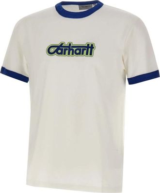 Carhartt Work in Progress Homme, Tops, Blanc, Taille: S Connection Script Ringer T-Shirt