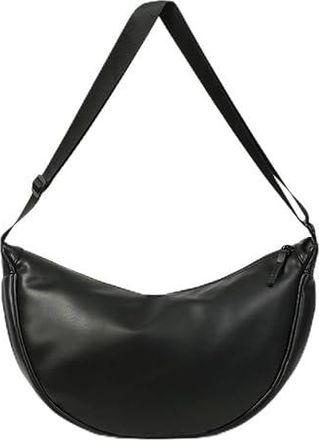 Generic Sac &agrave; main polyvalent en cuir synth&eacute;tique de grande capacit&eacute;, demi-lune pour femme, travail, shopping, voyage, usage quotidien, Noir, 400.00x250.00x15