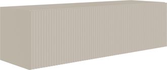 Selsey TV-Lowboard H&auml;ngend 100 cm Mattes Greige 2 Ger&auml;umige F&auml;cher Elegante Gepr&auml;gte Front Laminierter Korpus MDF Front Robust ABS Kanten F&uuml;r Fernsehzubeh&ouml;r