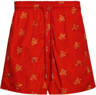 Vilebrequin Badeshorts mit Schildkröten-Print - Rot
