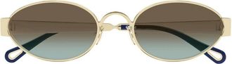 Chlo&eacute; unisex, Accessoires, Jaune, Taille: 54 MM Oval Metal Lunettes de soleil