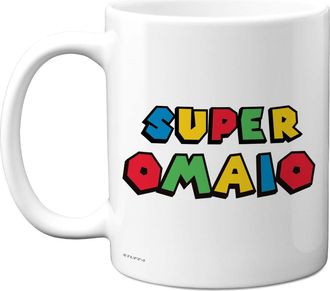 Stuff4 Super Omaio Tasse Oma Geschenk - Lustige Geburtstagsgeschenke f&uuml;r Oma, Weihnachten Geschenkidee - 11oz Kaffeetasse Keramik, Mikrowellen Sp&uuml;lmaschinenf